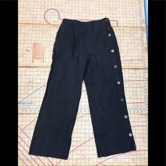 Pants & Jumpsuits | Vintageretro Linen Button Leg Pant Size Small ...